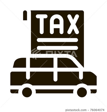 Car Tax Receipt Icon Vector Glyph Illustration - Stock Illustration ...