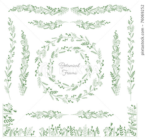 Simple plant frame Botanical frame - Stock Illustration [76069252] - PIXTA