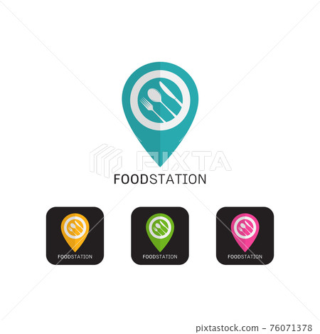 Set of food station logo vector illustration - Stock Illustration ...