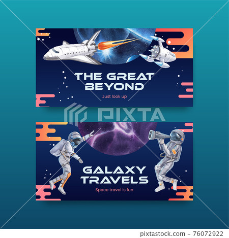 Twitter template with galaxy concept design... - Stock Illustration ...