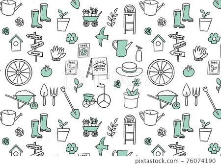 Garden illustration_pattern_seamless 06 - Stock Illustration [76074190 ...