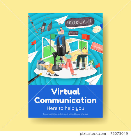 Poster template with live conversation concept... - Stock Illustration ...