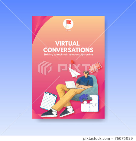 Poster template with live conversation concept... - Stock Illustration ...
