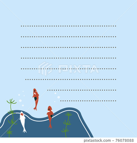 Nishikigoi's refreshing letter frame - Stock Illustration [76078088 ...
