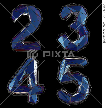 Set of numbers 2, 3, 4, 5 made of blue color... - Stock Illustration ...