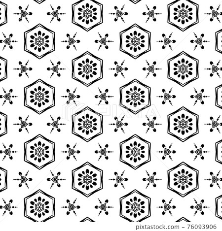 Simple Japanese pattern black and white - Stock Illustration [76093906 ...