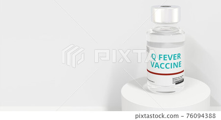 Medical vial with Q FEVER VACCINE text, 3D... - Stock Illustration ...