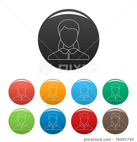 Woman user icons color set-插圖素材 [76095740] - PIXTA圖庫