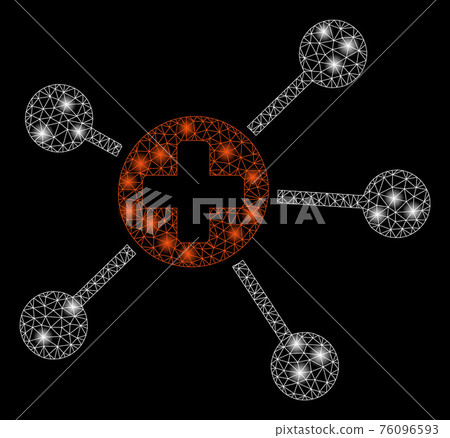 Flare Mesh Network Health Care Links with Flare... - Stock Illustration ...