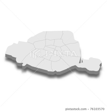 3d isometric map of Paris City is a Capital of... - Stock Illustration ...
