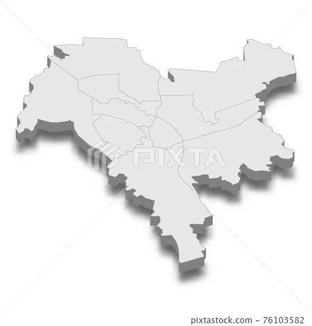 3d isometric map of Kyiv City is a Capital of... - Stock Illustration ...