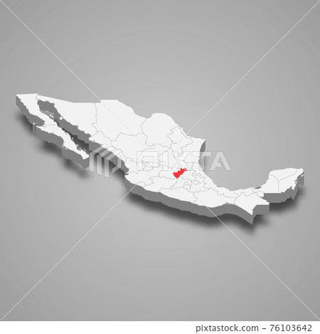 Queretaro region location within Mexico 3d map-插圖素材 [76103642] - PIXTA圖庫