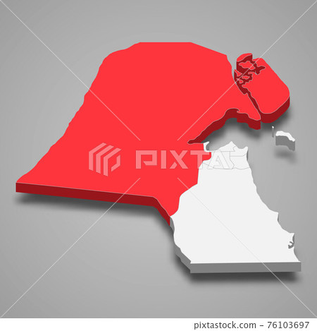 Jahra region location within Kuwait 3d map - Stock Illustration ...