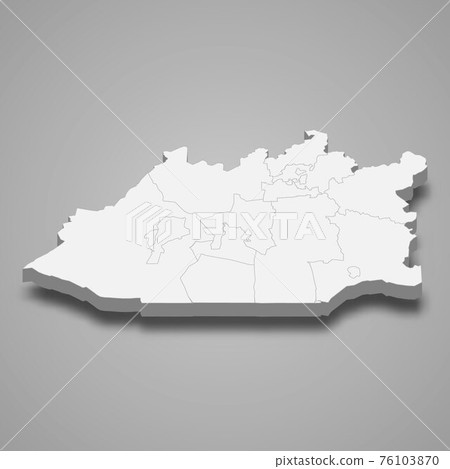 3d isometric map of Karaganda oblast is a... - Stock Illustration ...