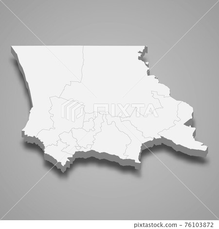 3d isometric map of Jambyl oblast is a region... - Stock Illustration ...