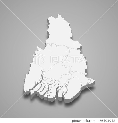 3d isometric map of Ayeyarwady is a Region of... - Stock Illustration ...