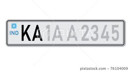 Car number plate Karnataka. Vehicle... - Stock Illustration [76104009 ...