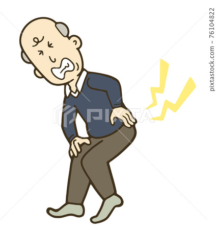 Illustration of a senior man who hurt his back - Stock Illustration ...