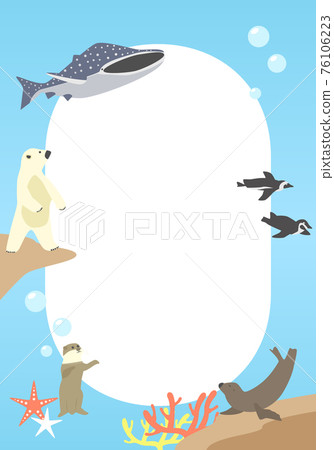 Frame of sea creatures portrait - Stock Illustration [76106223] - PIXTA