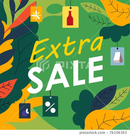 Extra sale promotion in shops and stores vector - Stock Illustration ...