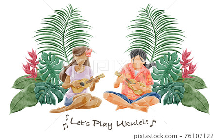 Hand-painted watercolor-style illustrations of... - Stock Illustration ...