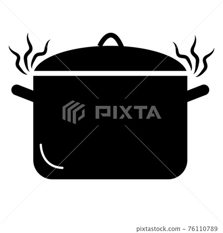 pan icon on white background. hot pot sign.... - Stock Illustration ...