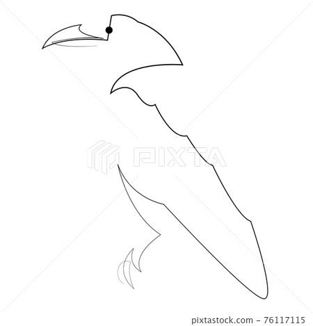 Continuous line raven. Single line minimal...-插圖素材 [76117115] - PIXTA圖庫