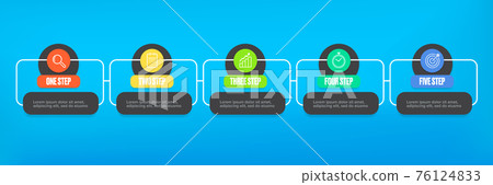 Business infographic line process with square... - Stock Illustration ...