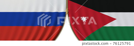 Russia and Jordan political cooperation or... - Stock Illustration ...