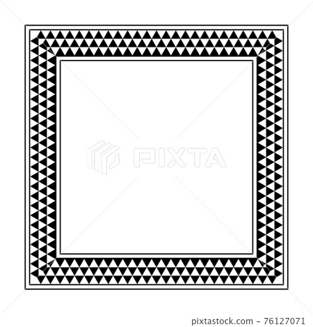Triangle checkered pattern square frame. Oblong... - Stock Illustration ...