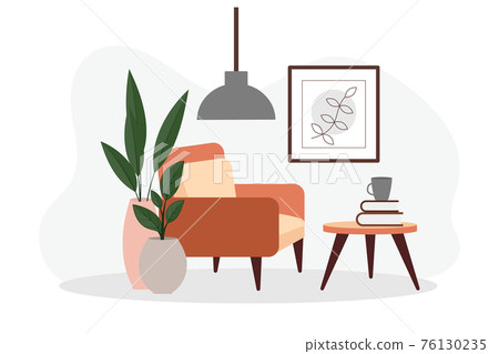 Stylish apartment interiors in Scandinavian... - Stock Illustration ...