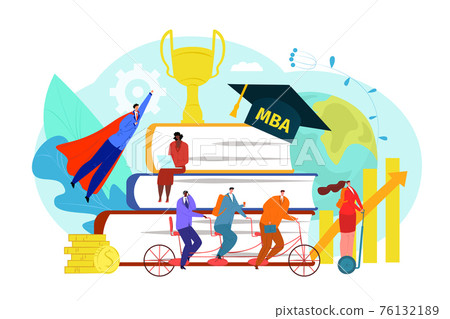 Mba education in flat business college... - Stock Illustration ...