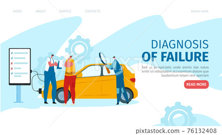 Car failure diagnosis, vehicle technician... - Stock Illustration ...