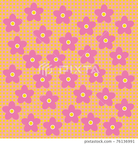 Flower pattern check pattern - Stock Illustration [76136991] - PIXTA
