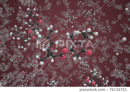 Allethrin molecule. Ball-and-stick molecular... - Stock Illustration ...