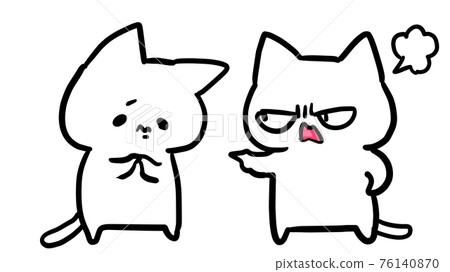 Cat scolded by boss - Stock Illustration [76140870] - PIXTA