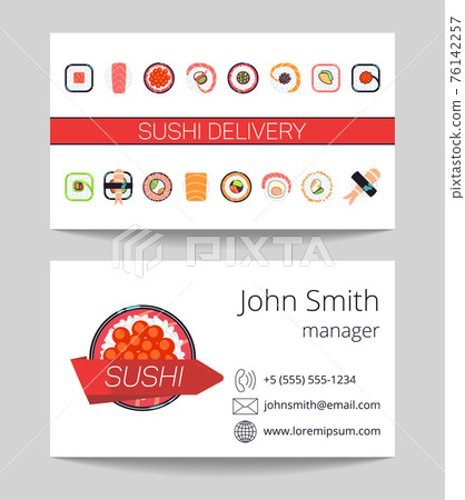 Sushi delivery business card template - Stock Illustration [76142257 ...