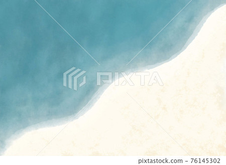 Bird's-eye view of the seaside, hand-painted... - Stock Illustration ...