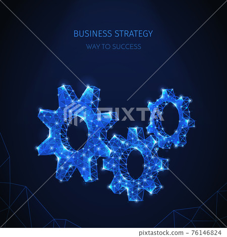 Polygonal Gear Wireframe Composition - Stock Illustration [76146824 ...