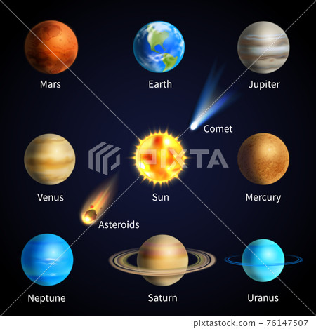Realistic Planets Set - Stock Illustration [76147507] - PIXTA