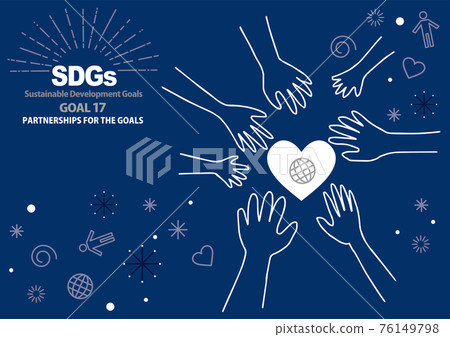 Designated color simple line art for SDGs GOAL17 - Stock Illustration ...