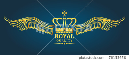 Golden crown royal quality logo template - Stock Illustration [76153658 ...