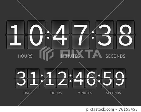 Flip countdown timer, hourly schedule - Stock Illustration [76155455 ...