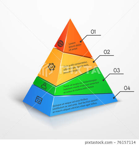 Layers hierarchy pyramid chart presentation...-插圖素材 [76157114] - PIXTA圖庫