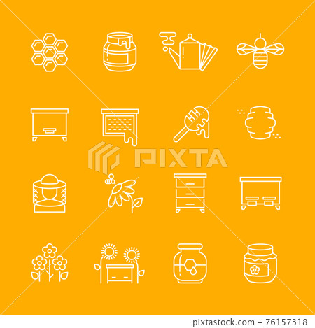 Honey apiary thin line icons set - Stock Illustration [76157318] - PIXTA