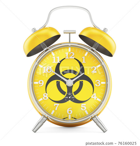 Alarm clock with biohazard sign, 3D rendering - Stock Illustration ...