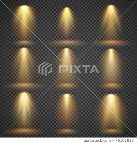 Sunlight glowing, yellow lights glow effects set - Stock Illustration ...