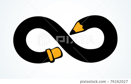 Pencil in the form of infinity. Vector drawing - Stock Illustration ...