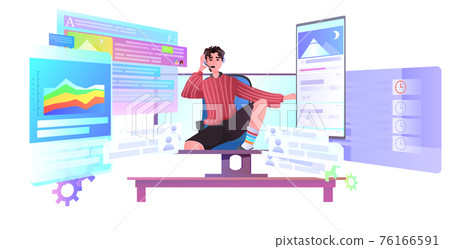 developer creating website ui web application... - Stock Illustration [76166591] - PIXTA