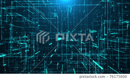 Flow of binary data, computer generated. 3d... - Stock Illustration ...
